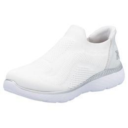 Slip-On Sneaker RIEKER SPORT "Ready2GO", Damen, Gr. 36, wei&szlig;, Lederimitat, Textil, unifarben, Schuhe Slip-On Sneaker, Slipper, Halbschuh, Freizeitschuh mit MemoSoft-Innensohle