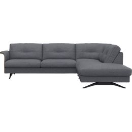 Ecksofa FLEXLUX "Glow, super bequem durch hochwertigem Sitzaufbau mit Federkern, L-Form", blau (navy blau), B:268cm H:81cm T:224cm, 62% Polyester/17%Baumwolle/14%Viscose/7%Leinen, Sofas, Ecksofa, Skandinavisches Design, In hochwertiger Verarbeitung