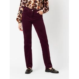 Cordhose Toni "be loved", Damen, Gr. 46, N-Gr, rot (wine), Web, Obermaterial: 82% Baumwolle, 16% Polyester, 2% Elasthan, unifarben, slim fit lang, Hosen Cordhose, mit Elasthan