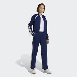 Trainingsanzug adidas Sportswear "W TEAMSPORT TS", Damen, Gr. S, dkblau, owei&szlig;, Obermaterial: 53% Baumwolle, 47% Polyester, Sportanz&uuml;ge Trainingsanzug, Jacke schmal geschnitten; Hose regul&auml;r geschnitten, hoher Bund
