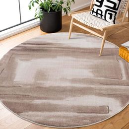 Teppich Carpet City "Noa 9261", beige, H:11mm &Oslash;:120cm, Kunstfaser, Teppiche, Teppich, Kurzflor, Modern, Weicher For, Pflegeleicht