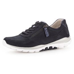 Keilsneaker ROLLINGSOFT, Damen, Gr. 41, blau (nachtblau), Nubukleder, unifarben, Schuhe Keilsneaker, Freizeitschuh, Halbschuh, Schn&uuml;rschuh mit Logo an der Ferse