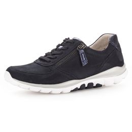 Keilsneaker ROLLINGSOFT, Damen, Gr. 44, blau (nachtblau), Nubukleder, unifarben, Schuhe Keilsneaker, Freizeitschuh, Halbschuh, Schn&uuml;rschuh mit Logo an der Ferse