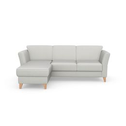Sit & More Ecksofa SIT & MORE "Visby L-Form", grau (hellgrau), B:248cm H:87cm T:162cm, Sofas, Ecksofa, Wahlweise mit Bettfunktion und Bettkasten, frei im Raum stellbar