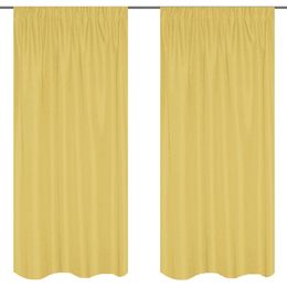 Vorhang HOME BASICS "MAITE" Gr. 2, gelb, B:135cm H:175cm, Polyester, Gardinen, Vorhang