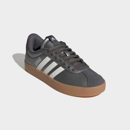 Sneaker adidas Sportswear "VL COURT 3.0", Damen, Gr. 40,5, iron metallic, core wei&szlig;, grau five, Leder, Synthetik, Schuhe Sneaker, inspiriert vom Design des adidas samba