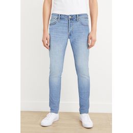 Jack & Jones Slim-fit-Jeans JACK & JONES "JJIGLENN mit Used-Look und Stretchkomfort", Damen, Gr. 31, L&auml;nge 32, blau (blau denim), Denim/Jeans, Obermaterial: 76% Baumwolle, 22% Polyester, 2% Elasthan, Abriebeffekte, slim fit lang, Jeans Slim-fit-Jeans, Abriebeffekte, modisch, slim fit, Baumwollmischung