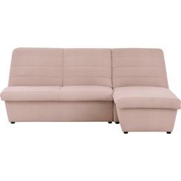 Ecksofa "LOOKS VIII L-Form", rosa, B:214cm H:92cm T:168cm, 100% Polyester, LOOKS by Wolfgang Joop, Sofas, Ecksofa, Quersteppung, ohne Armlehnen, in zwei verschiedenen Gr&ouml;&szlig;en