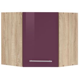 Eckh&auml;ngeschrank KOCHSTATION "KS-Eton", lila (aubergine hochglanz), B:60cm H:57cm T:60cm, Schr&auml;nke, Eckh&auml;ngeschrank
