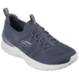 Slip-On Sneaker Skechers "SKECH-AIR DYNAMIGHT -", Damen, Gr. 35, grau (blau, grau), Textil, Schuhe Slip-On Sneaker, Schlupfschuh, Slipper, Freizeitschuh mit Gummizug