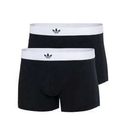 Trunk adidas originals "Comfort Flex Cotton Body Lines", Herren, Gr. L, schwarz (000, schwarz), Obermaterial: 95% Baumwolle, 5% Elasthan, bedruckt, unifarben mit Farbeinsatz, eng, Unterhosen Trunk, ohne Eingriff, elastisch, atmungsaktiv, weich, Logo-Bund