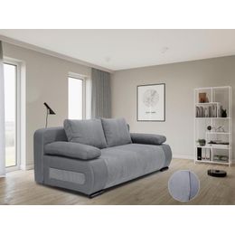 Schlafsofa Collection AB "Moritz", grau (hellgrau), B:200cm H:85cm T:98cm, 100%Polyester, Sofas, Schlafsofa, mit Bettfunktion und Bettkasten, komfortabler Federkern