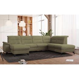 Sit & More Wohnlandschaft SIT & MORE "Astoria U-Form", gr&uuml;n, B:329cm H:91cm T:225cm, 100% Polyester, Sofas, Wohnlandschaft, wahlweise mit motorischer Relaxfunktion
