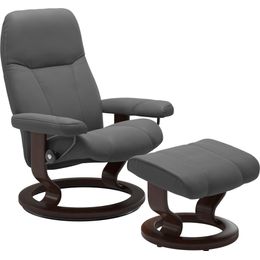 Relaxsessel stressless "Consul", grau (grau batick), B:72cm H:94cm T:70cm, Leder BATICK: BATICK ist ein leicht korrigiertes, durchgef&auml;rbtes und genarbtes M&ouml;belleder, bei dem die meisten Unebenheiten und Spuren in der Regel entfernt wurden.;Leder PALOMA: PALOMA ist ein durchgef&auml;rbtes Semianilin-M&ouml;belleder mit nat&uuml;rlicher Narbung.;ROHLEDER Stoff Q2 FARON: Ein fester zuverl&auml;ssiger Boucl&eacute; mit einem st