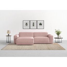 Ecksofa Trendmanufaktur "Braga, mit hochwertigem Kaltschaum, L-Form, in Cord erh&auml;ltlich", lila (flieder), B:255cm H:72cm T:160cm, 92% Polyester, 8% Nylon, Sofas, Ecksofa, modernes Sofa, Couch mit hohem Sitzkomfort, 255/72/160 cm (B/H/T)