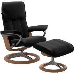 Relaxsessel stressless "Admiral", schwarz (schwarz batick), B:93cm H:103cm T:79cm, Leder BATICK: BATICK ist ein leicht korrigiertes, durchgef&auml;rbtes und genarbtes M&ouml;belleder, bei dem die meisten Unebenheiten und Spuren in der Regel entfernt wurden., Sessel, Relaxsessel, mit Signature Base, Gr&ouml;&szlig;e M & L, Gestell Eiche