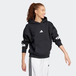 Kapuzensweatshirt adidas Sportswear "W FI 3S OH HD", Damen, Gr. S, schwarz, Obermaterial: 67% Polyester, 33% Baumwolle, normal, Rundhals, Sweatshirts Kapuzensweatshirt