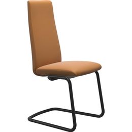 Polsterstuhl stressless "Laurel", braun (new caramel batick, schwarz matt), B:53cm H:105cm T:60cm, Leder BATICK: BATICK ist ein leicht korrigiertes, durchgef&auml;rbtes und genarbtes M&ouml;belleder, bei dem die meisten Unebenheiten und Spuren in der Regel entfernt wurden., St&uuml;hle, Polsterstuhl, High Back, Gr&ouml;&szlig;e M, mit Beinen aus Stahl in Schwarz matt