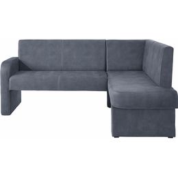Eckbank Home Affaire "Umag", blau, B:190cm H:89cm T:140cm, Holzwerkstoff, Massivholz, Polyester, Sitzb&auml;nke, Eckbank, Sitz und R&uuml;cken gepolstert, verschiedene Qualit&auml;ten