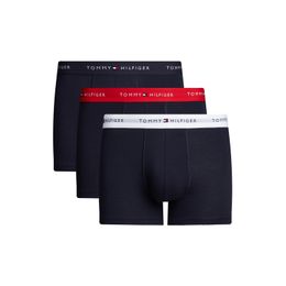 Trunk "TRUNK 3 PACK", Herren, Gr. XXL (56), 3 Stk., schwarz (primary rot, wei&szlig;, desert sky), Jersey, Obermaterial: 95% Baumwolle, 5% Elasthan, Tommy Hilfiger Underwear, kontrastfarbene Details, unifarben mit Farbeinsatz, k&ouml;rpernah, Unterhosen Trunk, mit kontrastfarbenem Logobund