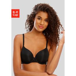 Schalen-BH s.Oliver "Camille", Damen, Gr. 90, Cup C, schwarz, Microtouch, Obermaterial: 72% Polyamid, 16% Polyester, 12% Elasthan, Basic, BHs Schalen-BH, mit Spitzentr&auml;ger, Basic Dessous