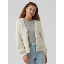 V&eacute;ro Moda Strickjacke VERO MODA "VMMAYBE LS OPEN CARDIGAN GA REP", Damen, Gr. L, birch, Strick, Obermaterial: 100% Polyester, unifarben, loose fit h&uuml;ftbedeckend, ohne Ausschnitt, Rippb&uuml;ndchen, Strickjacken Strickjacke