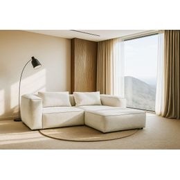 Ecksofa Home Affaire "Tvinnet", beige (natur), B:228cm H:73cm T:166cm, 94% PES 6% NY, Sofas, Ecksofa, Breite 228 cm, extra tiefe Sitzfl&auml;che, kubisches Sitzvergn&uuml;gen