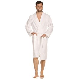 Unisex-Bademantel Vossen "Dallas, ideal f&uuml;r Sauna & Spa, Hotelbademantel, Morgenmantel" Gr. XXL, wei&szlig;, L:114cm, Webvelours, Hausm&auml;ntel, Unisex-Bademantel, f&uuml;r Damen & Herren, reine Baumwolle, mit Kimono-Kragen