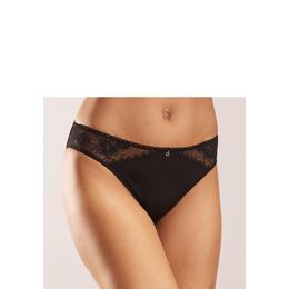 Slip Lascana, Damen, Gr. 48/50, schwarz, Microtouch, Obermaterial: 82% Polyamid (TACTEL), 18% Elasthan (LYCRA), Unterhosen Slip, mit h&uuml;bschen Spitzeneins&auml;tzen