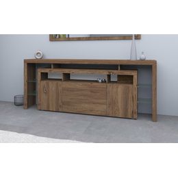 borchardt M&ouml;bel Sideboard BORCHARDT M&Ouml;BEL "Rosario", braun (vintage eichefarben), B:220cm H:88cm T:35cm, Sideboards, Sideboard, Breite 220 cm