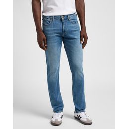 Tapered-fit-Jeans Lee "LUKE", Herren, Gr. 36, L&auml;nge 34, blau (highland), Denim/Jeans, Obermaterial: 92% Baumwolle, 6% Elastomultiester, 2% Elasthan, gerade, unten schmal lang, Jeans Tapered-fit-Jeans