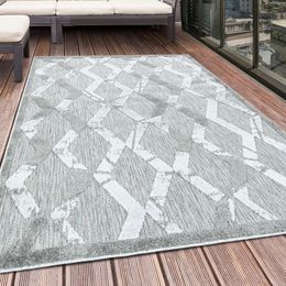 Teppich Ayyildiz Teppiche "BAHAMA 5158", grau, B:200cm H:8mm L:290cm, Polypropylen, Teppiche, Teppich, L&auml;ufer, Flachflor mit Hoch-Tief-Struktur, In-und Outdoor geeignet