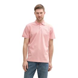 Poloshirt Tom Tailor, Herren, Gr. XXL, hazy coral two tone, Piqu&eacute;, Obermaterial: 98% Baumwolle, 2% Elasthan, kontrastfarbene Details, unifarben, regular fit taillenbedeckt, kontrastfarben, Shirts Poloshirt, mit Logo Stickerei