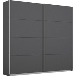 Schwebet&uuml;renschrank OTTO HOME "Kleiderschrank Schrank Garderobe Schlafzimmerschrank THANOS", grau (graumetallic), B:181cm H:229cm T:62cm, Holzwerkstoff, Schr&auml;nke, Schwebet&uuml;renschrank, Optional mit Spiegel, Metall-Griffleisten alufarben MADE IN GERMANY