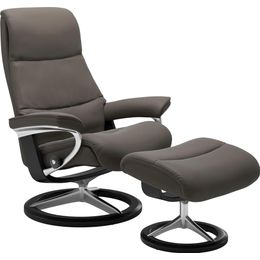 Relaxsessel stressless "View", grau (metal grau paloma), B:78cm H:108cm T:78cm, Leder BATICK: BATICK ist ein leicht korrigiertes, durchgef&auml;rbtes und genarbtes M&ouml;belleder, bei dem die meisten Unebenheiten und Spuren in der Regel entfernt wurden.;Leder PALOMA: PALOMA ist ein durchgef&auml;rbtes Semianilin-M&ouml;belleder mit nat&uuml;rlicher Narbung.;ROHLEDER Stoff Q2 FARON: Ein fester zuverl&auml;ssiger Boucl&eacute; mit ein