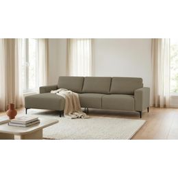 Ecksofa Home Affaire "Tournon, L-Form, Breite 262 cm, Webstoff, Chenille", gr&uuml;n (olive), B:262cm H:85cm T:152cm, 100% Polyester, Sofas, Ecksofa, Designsofa im nordischen Stil, Wellenunterfederung, Metallf&uuml;&szlig;e