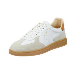 Sneaker Gant "Cuzmo", Herren, Gr. 45, wei&szlig;, Leder, Veloursleder, Schuhe Sneaker, Retro Sneaker, Schn&uuml;rschuh mit wertiger Lederinnensohle
