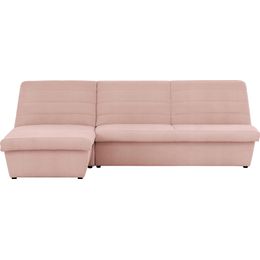 Ecksofa "LOOKS VIII L-Form", rosa, B:274cm H:92cm T:168cm, 100% Polyester, LOOKS by Wolfgang Joop, Sofas, Ecksofa, Quersteppung, ohne Armlehnen, in zwei verschiedenen Gr&ouml;&szlig;en