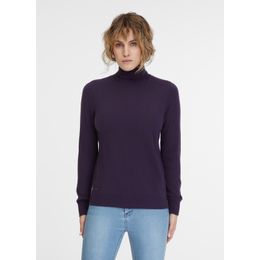 Rollkragenpullover Ragwear "UNNITY", Damen, Gr. L (40), lila (plum), Strick, Obermaterial: 50% Polyacryl, 28% Polyester, 22% Nylon, unifarben, Rippstrickb&uuml;ndchen, Pullover Rollkragenpullover