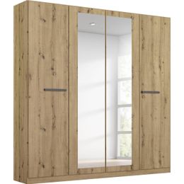 Dreht&uuml;renschrank Rauch "Kleiderschrank Schrank Garderobe Garderobenschrank Stauraumwunder MODI", braun (eiche artisan), B:181cm H:210cm T:54cm, Holzwerkstoff, Schr&auml;nke, Dreht&uuml;renschrank, optional mit Spiegel MADE IN GERMANY