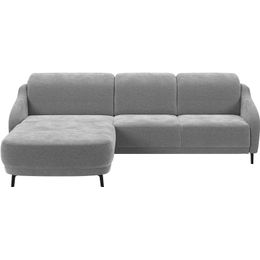 Sit & More Ecksofa SIT & MORE "Blues L-Form", grau, B:271cm H:93cm T:191cm, 95% Polyester 5% Polyamid, Sofas, Ecksofa, wahlweise mit Klapptisch und USB