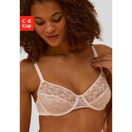 B&uuml;gel-BH Vivance "Julia", Damen, Gr. 80, Cup E, wei&szlig;, Obermaterial: 88% Polyamid, 12% Elasthan, BHs B&uuml;gel-BH, aus blumiger Spitze, im h&uuml;bschen Balconnet-Schnitt, Dessous