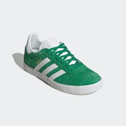 Sneaker adidas originals "GAZELLE", M&auml;dchen, Gr. 38,5, gr&uuml;n (gr&uuml;n, cloud wei&szlig;, gold metallic), Leder, Synthetik, Schuhe Sneaker, f&uuml;r Kinder und Jugendliche