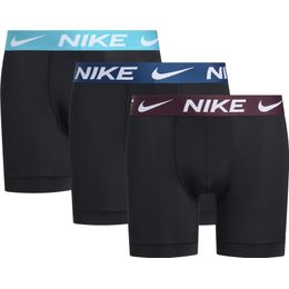 Boxer NIKE UNDERWEAR "BOXER BRIEF 3PK", Herren, Gr. S, 3 Stk., bdy crush, dusty cactus, blau force, Jersey, Obermaterial: 92% Polyester, 8% Elasthan, unifarben, k&ouml;rpernah, Unterhosen Boxer, mit NIKE Logo-Elastikbund