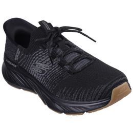 Slip-On Sneaker Skechers "Edgeride - Raygo", Herren, Gr. 41, schwarz, Textil, Schuhe Slip-On Sneaker, Schlupfschuh, Freizeitschuh mit elastischer Stretch-Fit Technologie