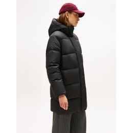 Steppmantel Tommy Hilfiger "MODERN DOWN REG COAT", Damen, Gr. XS (34), schwarz, Steppware, Obermaterial: 100% Polyester. F&uuml;llung: 90% Daunen, 10% Federn, unifarben, M&auml;ntel Steppmantel, mit w&auml;rmenden Material gef&uuml;ttert