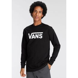 Langarmshirt Vans "Vans CLASSIC LS", Herren, Gr. XS, schwarz, Single Jersey, Obermaterial: 100% Baumwolle, unifarben, Basic h&uuml;ftlang, Rundhals, Shirts Langarmshirt, mit gro&szlig;em Logoprint