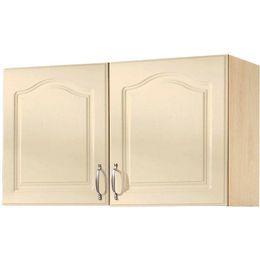 Wiho-K&uuml;chen H&auml;ngeschrank WIHO K&Uuml;CHEN "Linz", beige (front: magnolia, korpus: sonoma eiche), B:100cm H:56,5cm T:35cm, Schr&auml;nke, H&auml;ngeschrank, 100 cm breit
