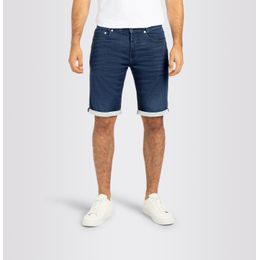 Jeansbermudas MAC "Jogn Bermuda", Herren, Gr. 38, N-Gr, blau (schwarz indigo authentic use), Denim/Jeans, Obermaterial: 99% Baumwolle, 1% Elasthan, knielang, Jeans Jeansbermudas, Sommerhose