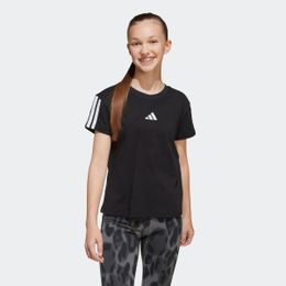 T-Shirt adidas Sportswear "ESSENTIALS KIDS", M&auml;dchen, Gr. 140, schwarz-wei&szlig; (schwarz, wei&szlig;), Obermaterial: 100% Baumwolle, Rundhals, Shirts T-Shirt, f&uuml;r Kinder, mit Rundhalsausschnitt, ohne Verschluss, aus Baumwolle